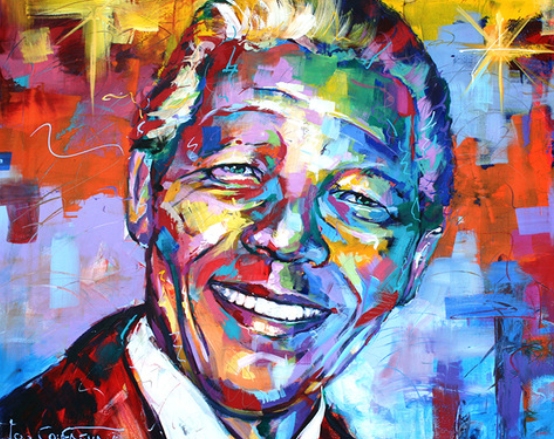 Nelson Mandela Colorful Portrait – Paint by Numbers Home